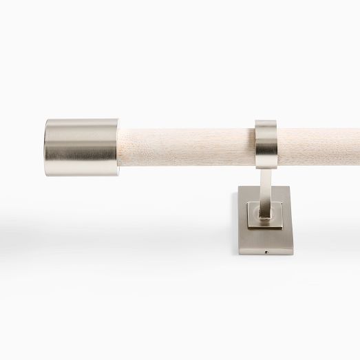 Mid-Century Curtain Rod - Carbon/Brass | West Elm