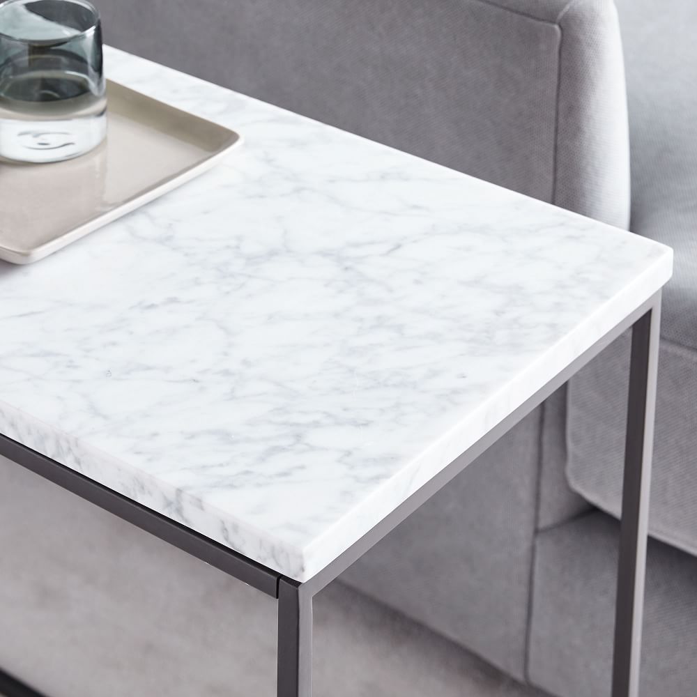 Streamline Side Table (28") - Marble | West Elm