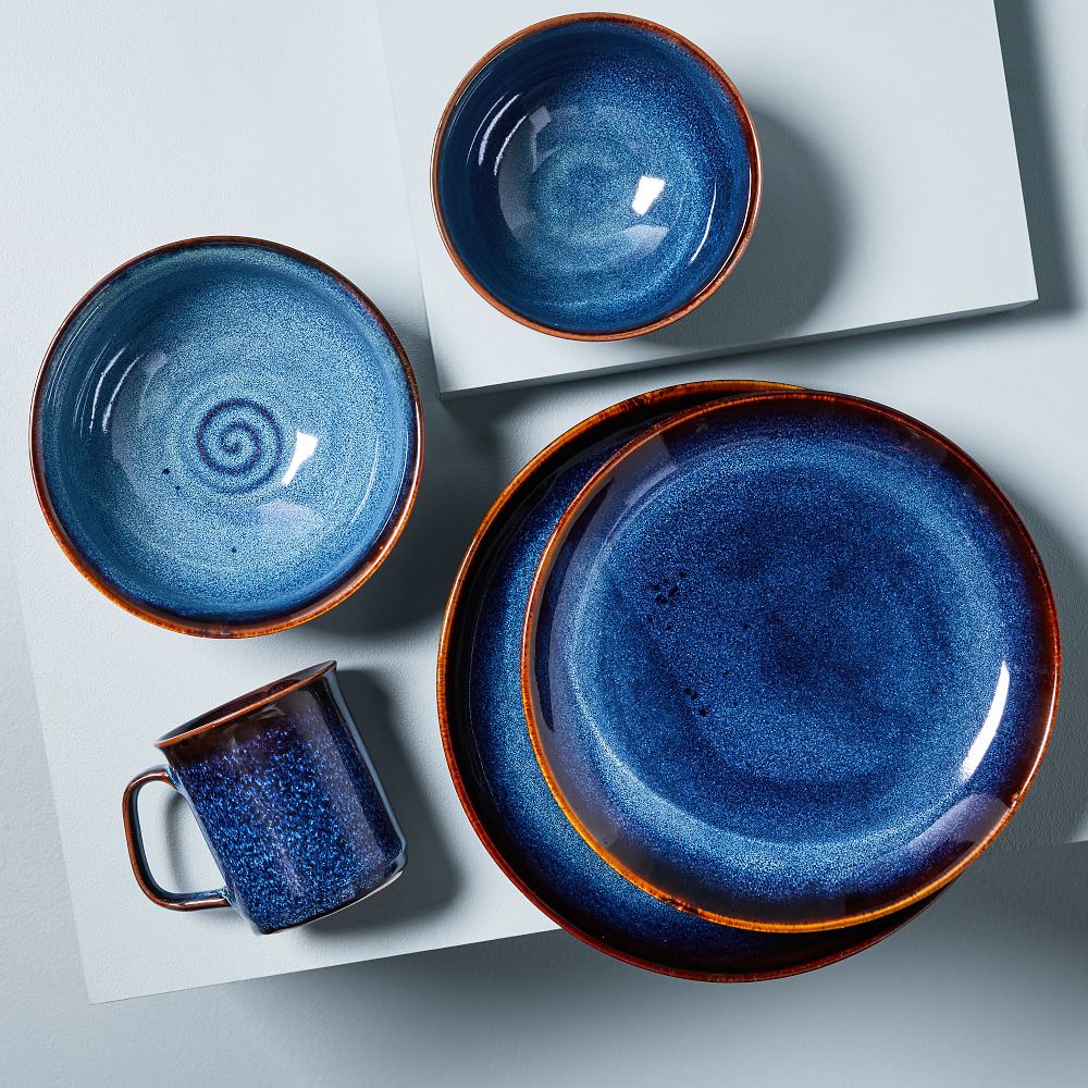 Ocean Waves Porcelain Dinnerware (Set of 16) | West Elm