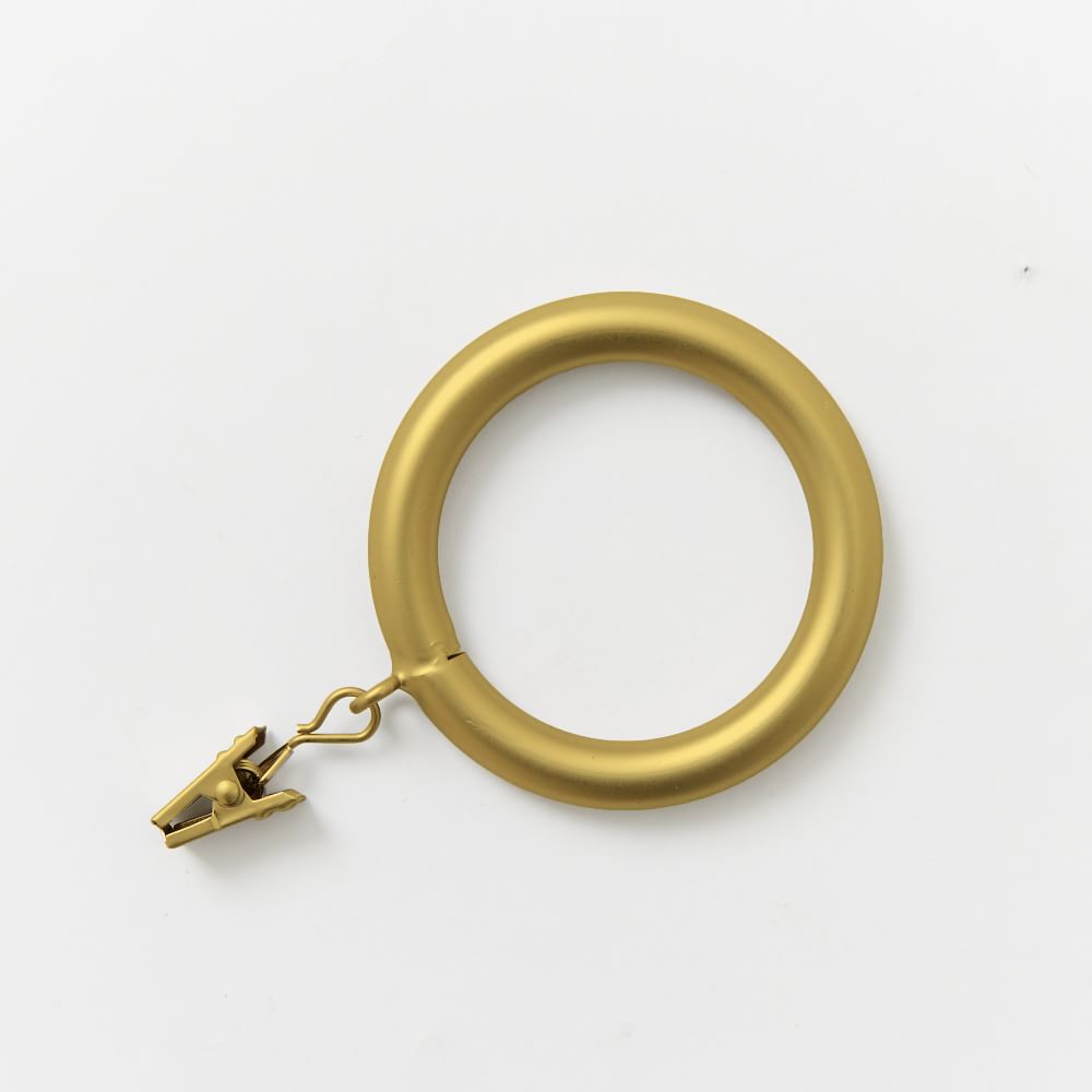 Round Metal Curtain Rings (Set Of 7) - Antique Brass | West Elm