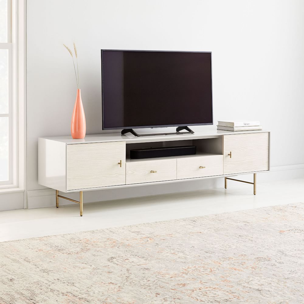 Modernist Wood & Lacquer Media Console (68"–80") | West Elm