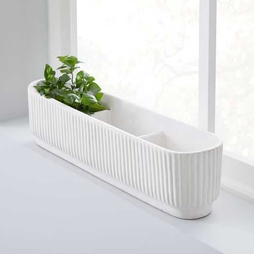 White Ceramic Indoor Planter | west elm
