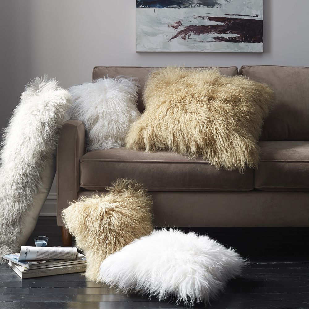 Mongolian Lamb Pillow Cover | West Elm
