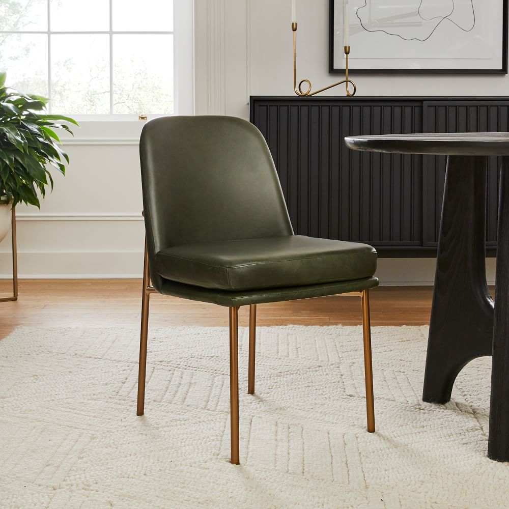 Jack Metal Frame Leather Dining Chair | West Elm