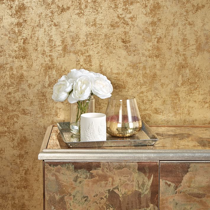 Distressed Gold Leaf Wallpaper | West Elm