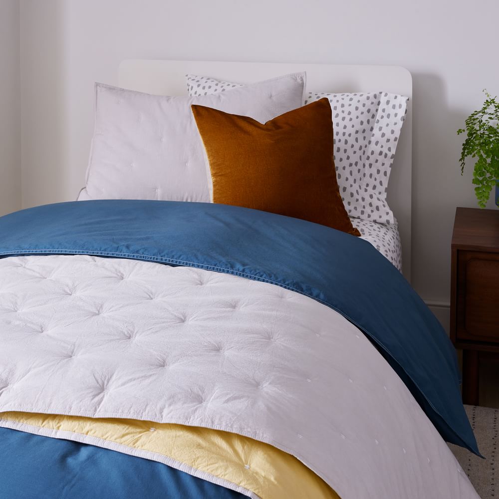 Reversible Washed Cotton Percale Quilt & Shams | West Elm