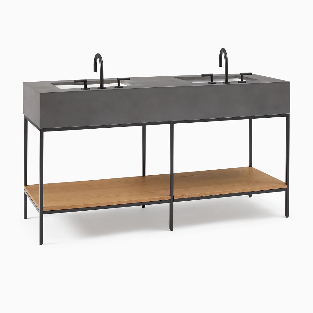 Streamline Concrete Double Bathroom Vanity (63") | West Elm