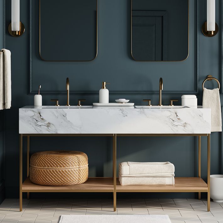 Streamline Marble Double Bathroom Vanity (63") | West Elm