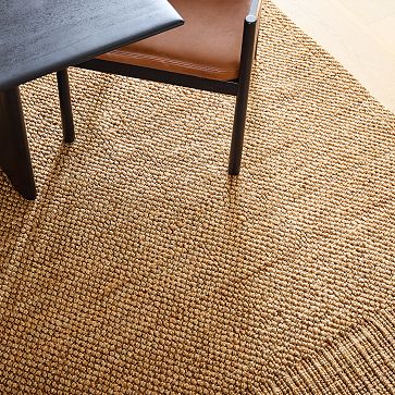 Jute Boucle Stripe Border Rug | West Elm