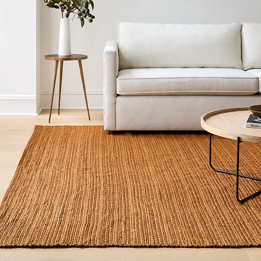 Textured Stripe Jute Rug | West Elm