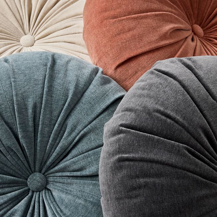 Classic Velvet Tufted Round Pillow | West Elm