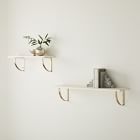 Linear White Lacquer Wall Shelves with Arch Brackets | West Elm