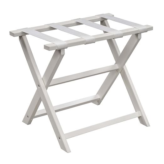 White Luggage Rack w/ Nylon Straps | West Elm