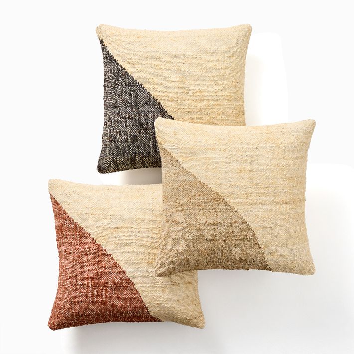 Colorblock Jute Pillow Cover | West Elm