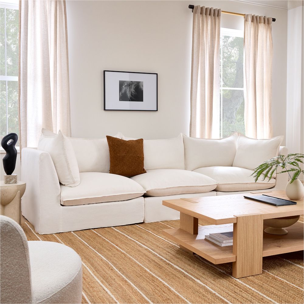 Bleecker Skirted Slipcover Modular Sofa (85"–123") | West Elm