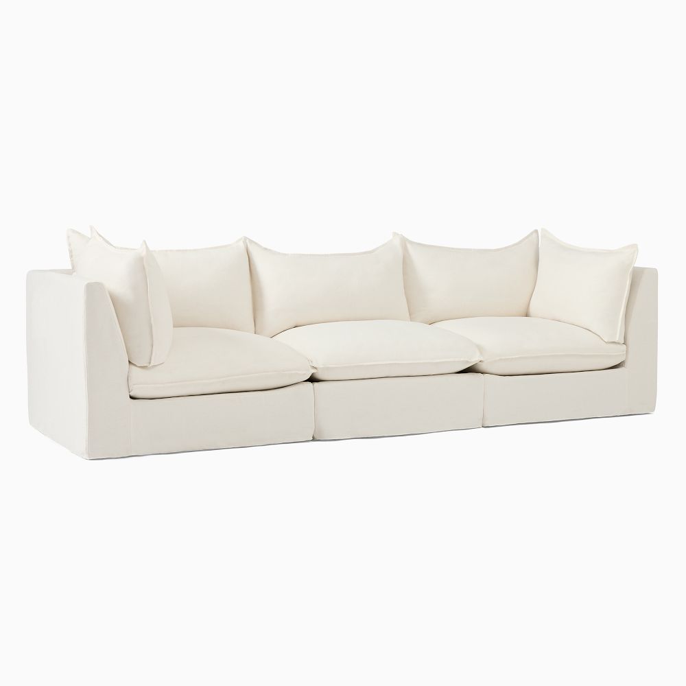 Bleecker Skirted Slipcover Modular Sofa (85"–123") | West Elm