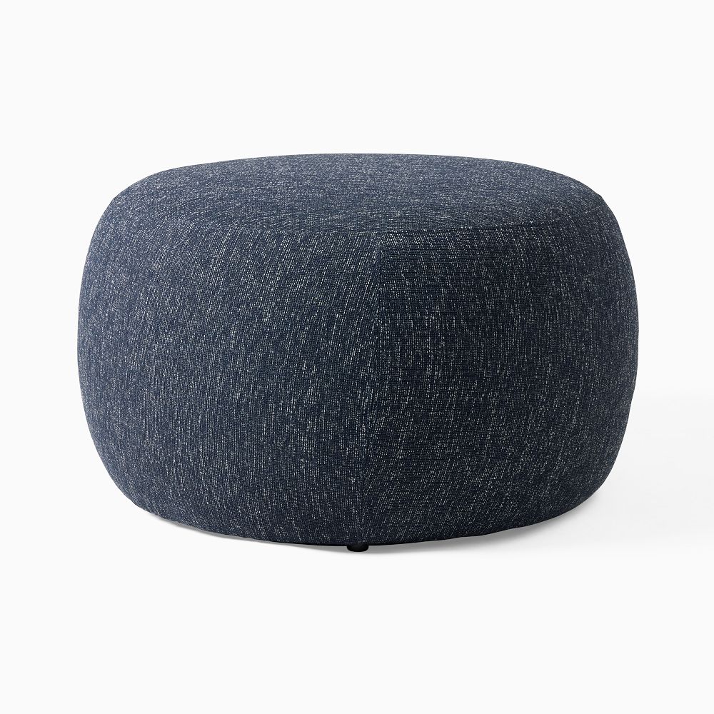 Cobble Round Ottoman - Medium | West Elm