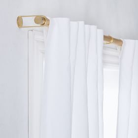 Simple Metal Curtain Rod - Antique Brass | West Elm