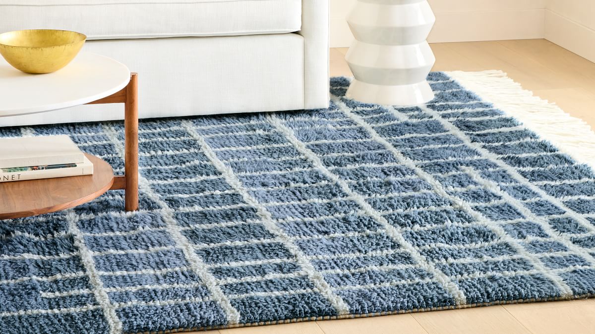 Grid Plaid Shag Rug | West Elm