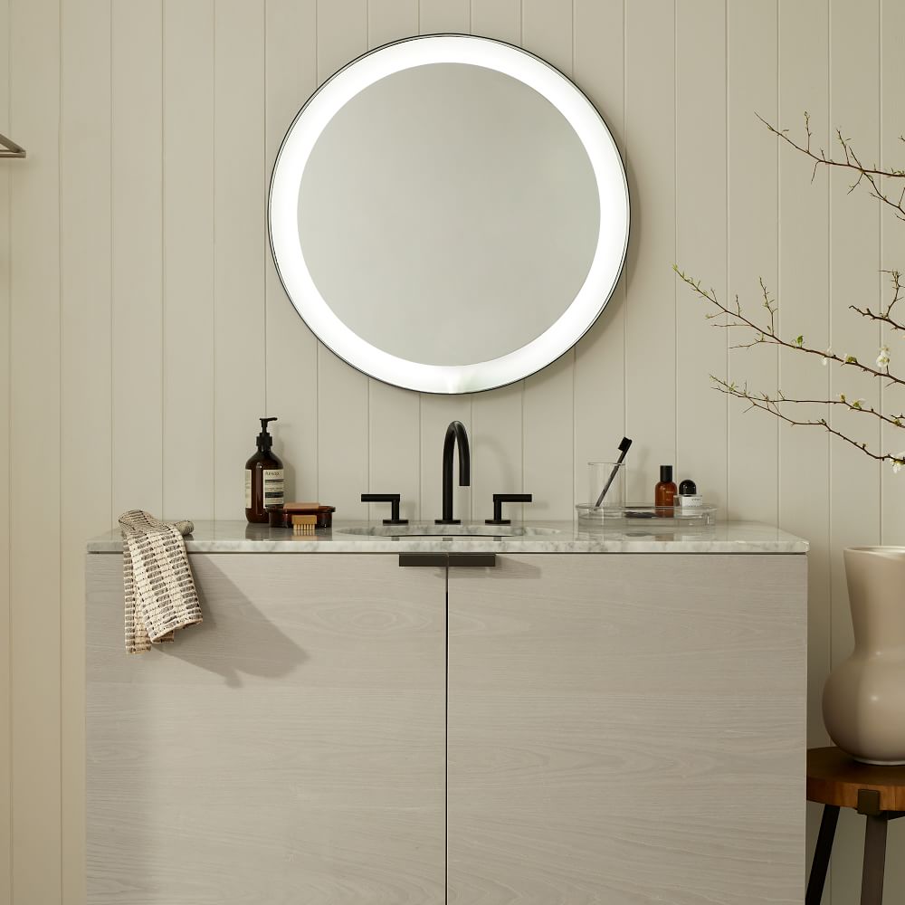 Curved Light Up Vanity Mirror - 28" | West Elm