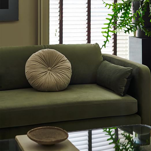 Classic Velvet Tufted Round Pillow | West Elm