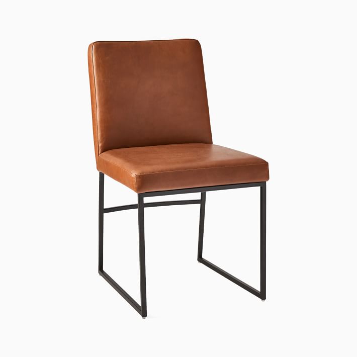 Range Leather Side Dining Chair | West Elm