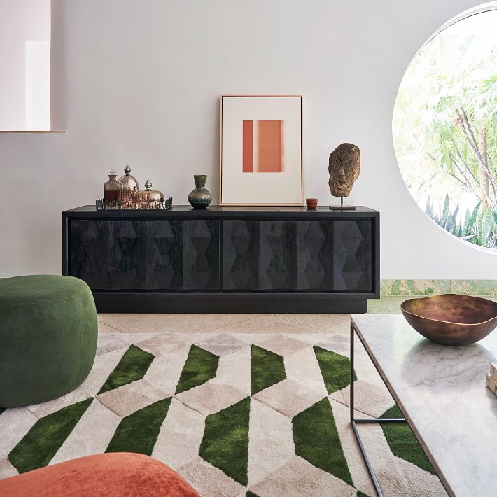 Cobble Round Ottoman - Small | West Elm
