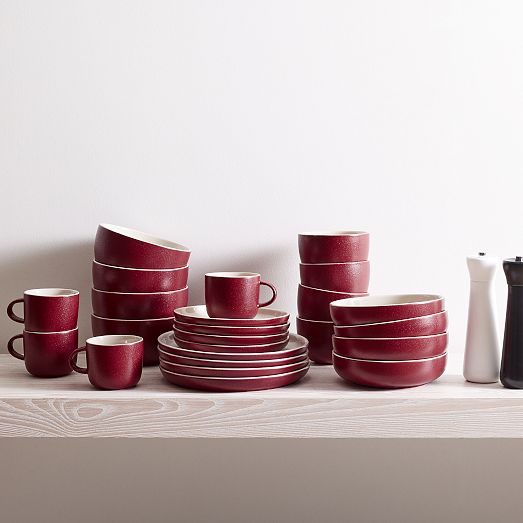 Kaloh Salad Plate Burgundy Set | West Elm