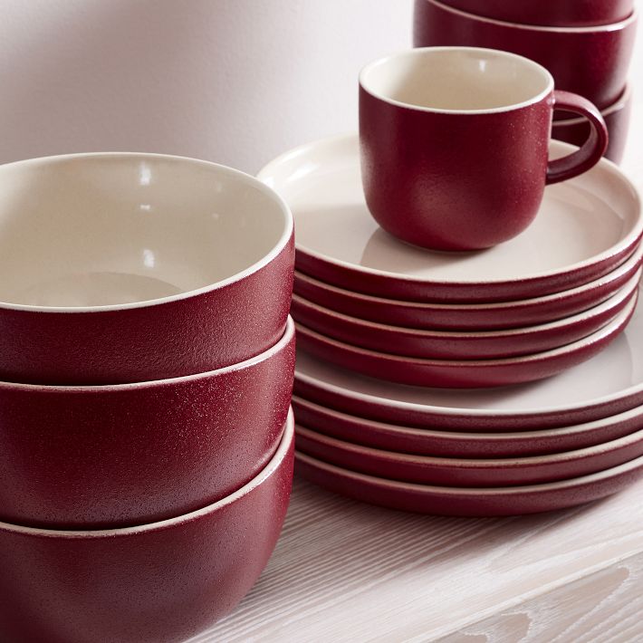 Kaloh Salad Plate Burgundy Set | West Elm