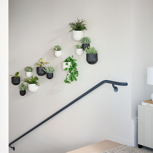 Fluted Ceramic Indoor/Outdoor Wallscape Planters | West Elm
