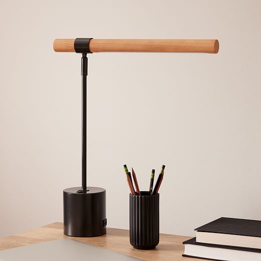Linear Wood LED USB Table Lamp | Modern Lighting | West Elm
