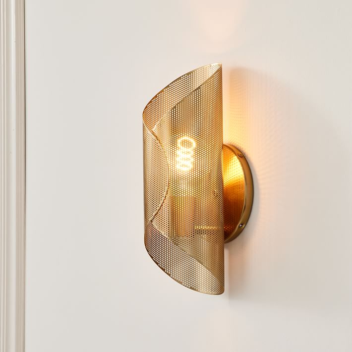 Curl Perforated 1-Light Sconce | West Elm
