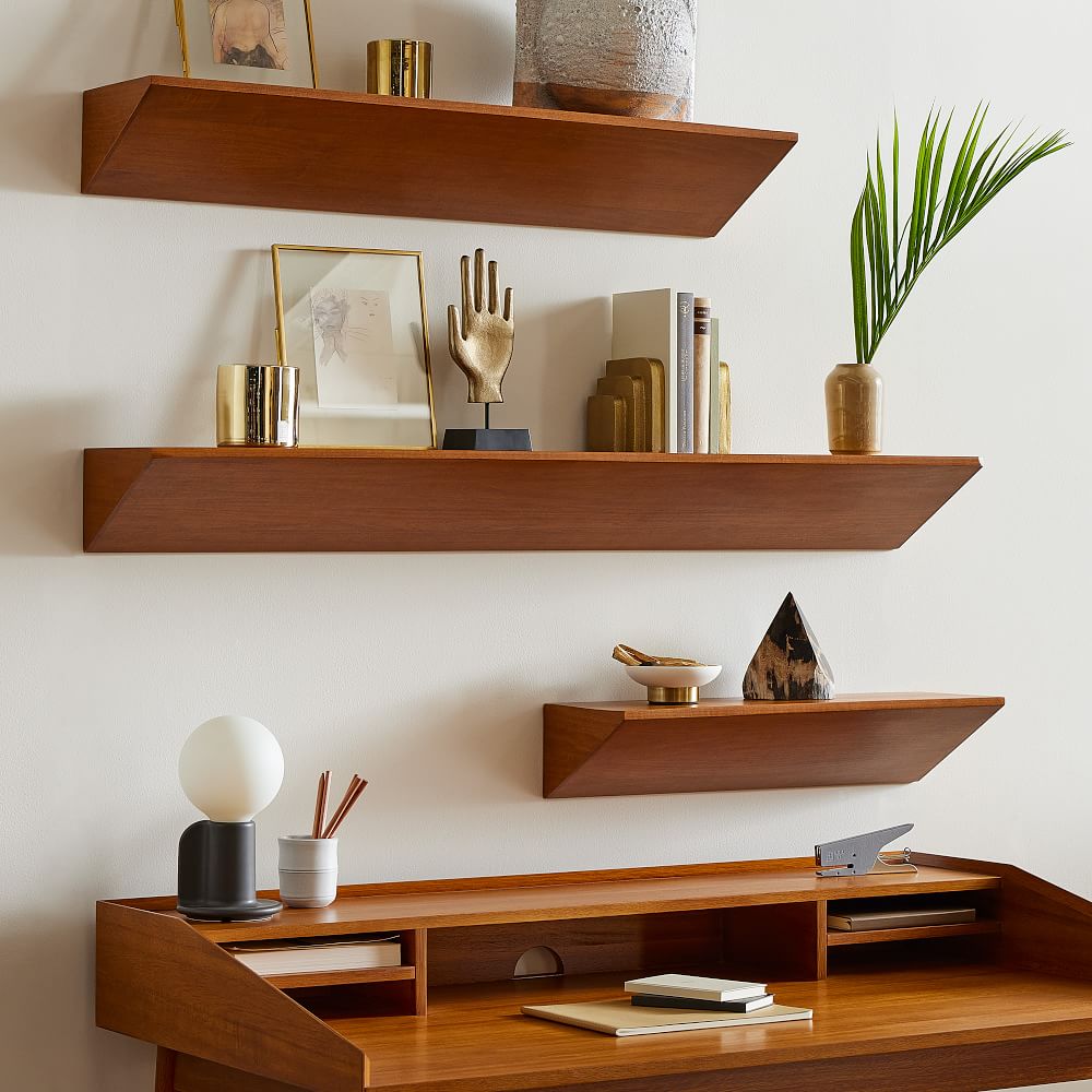 Floating Wedge Wall Shelves - Acorn | West Elm