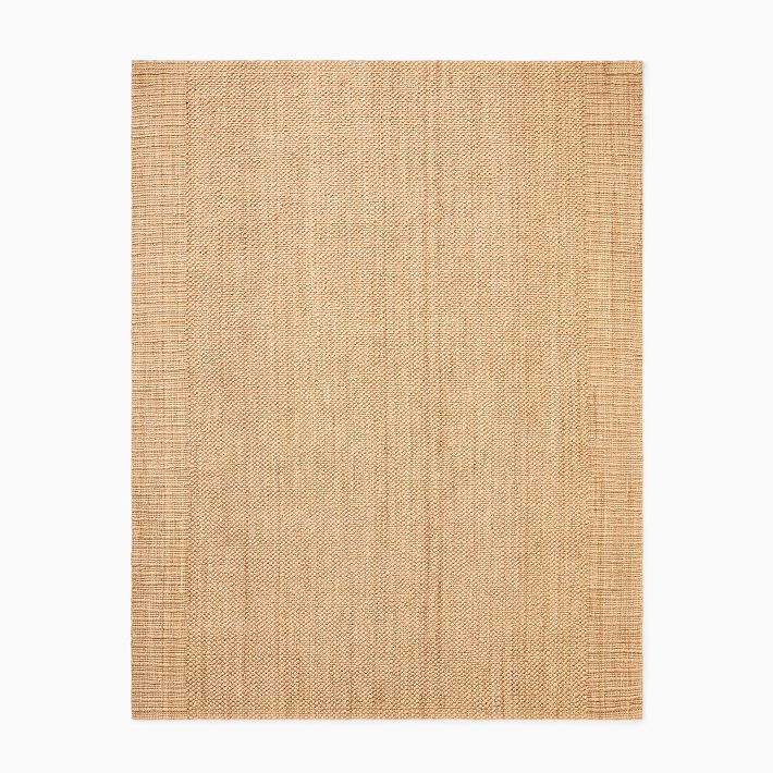 Jute Boucle Stripe Border Rug | West Elm