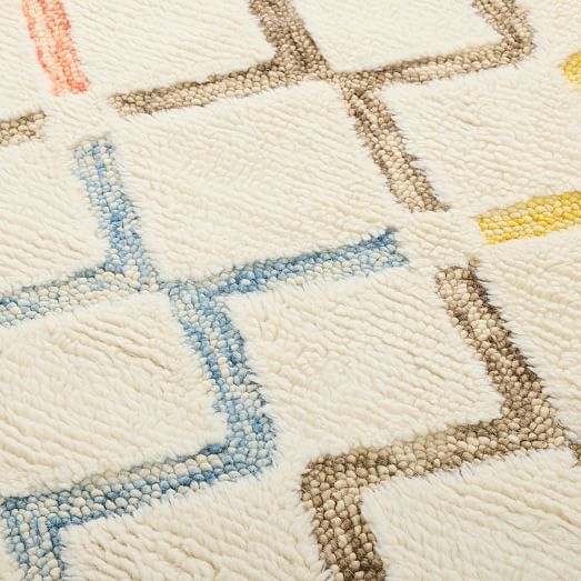 Rainbow Diamond Shag Rug | West Elm