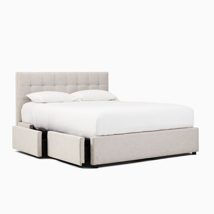 Emmett Side Storage Bed - Grid Tufted | West Elm