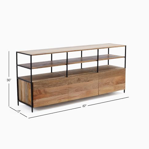 Industrial Modular Media Console (49"–67") | West Elm