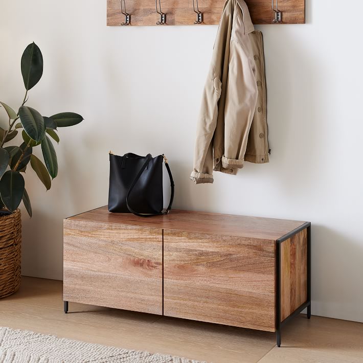 Industrial Storage Bench & Shelf Set | West Elm