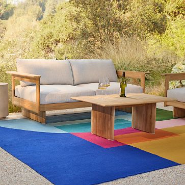 Half Moon Layered Blocks Indoor/Outdoor Rug | West Elm