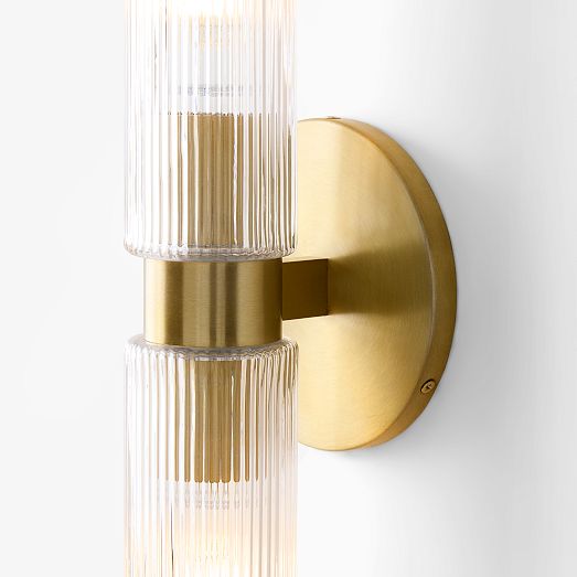 Fluted Double Short Indoor/Outdoor Sconce (3") | West Elm