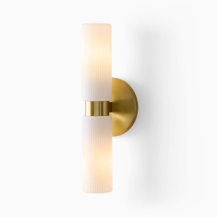 Fluted Double Short Indoor/Outdoor Sconce (3") | West Elm