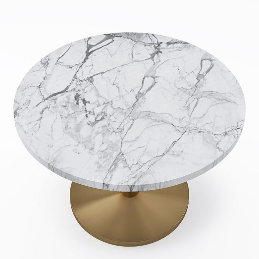 Orbit Restaurant Extra Large Round Dining Table (48"–60") - Faux Marble ...