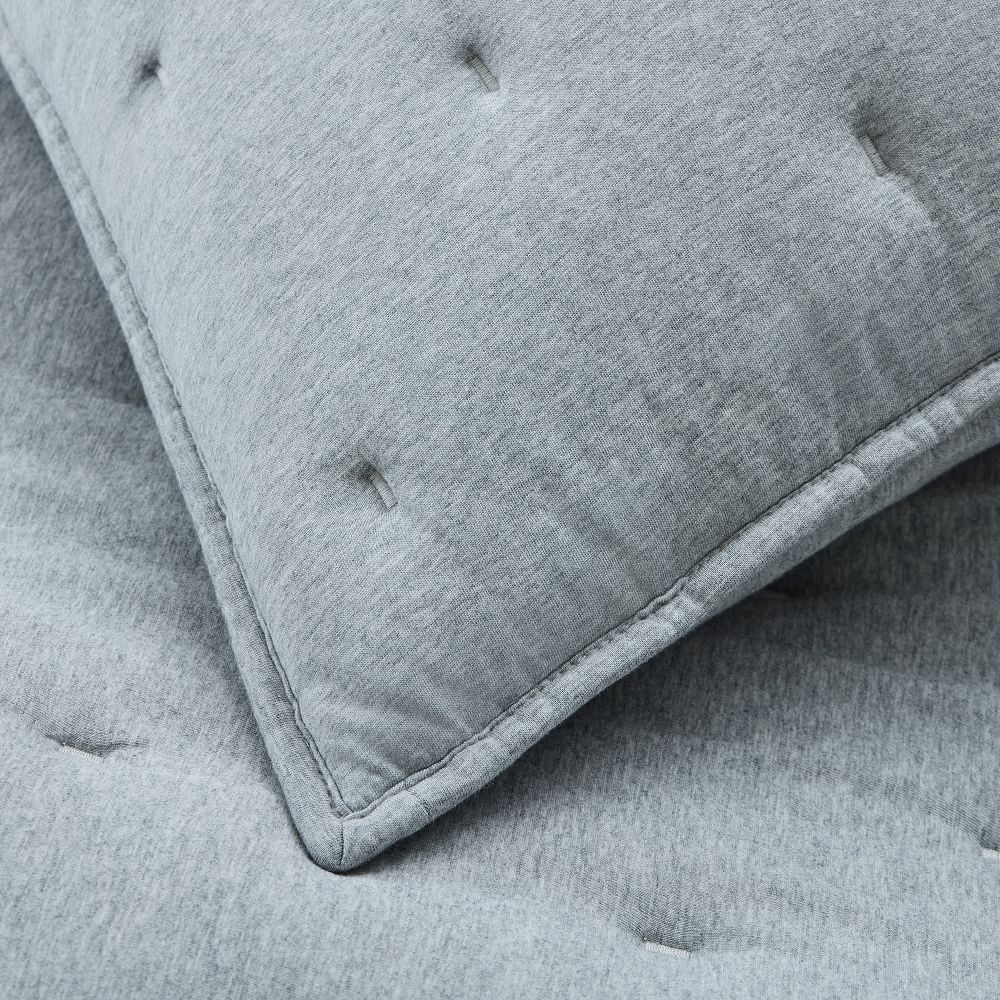 Cotton Cloud Jersey Tack Stitch Quilt & Shams | West Elm