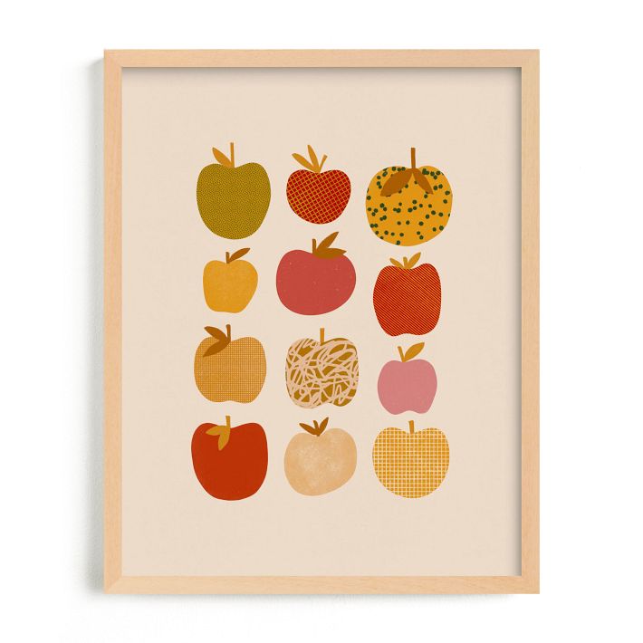 Apples Natural Wood Framed Wall Art by Minted for West Elm | West Elm