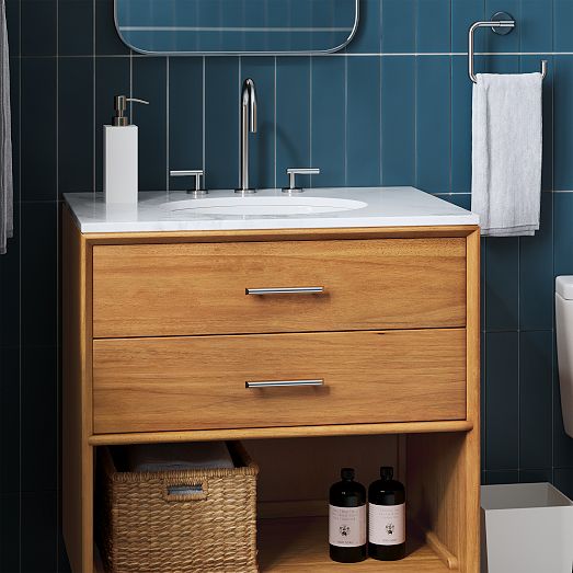 Mid-Century Open Storage Single Bathroom Vanity (24"–49") - Acorn ...