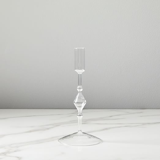 Paradiso Clear Glass Taper Holders | West Elm