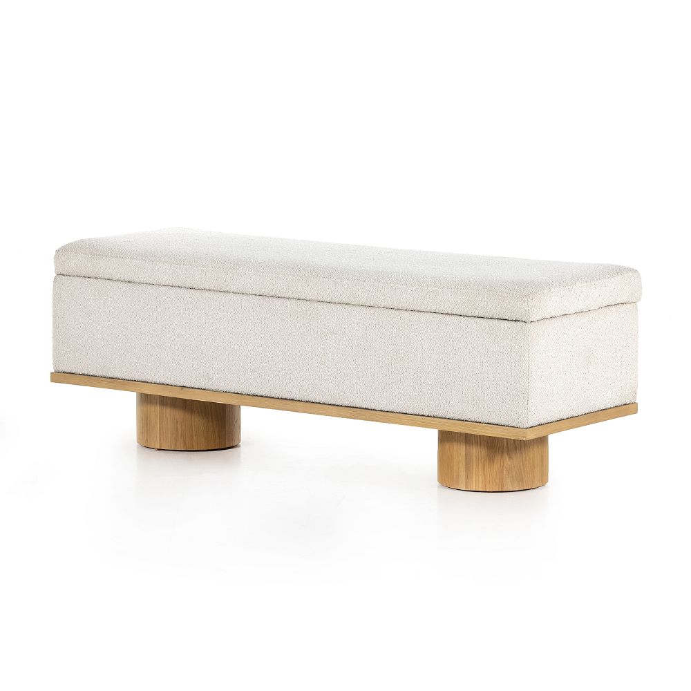 Round Plinth Legs Storage Bench (55") | West Elm