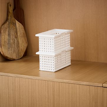 Stackable Plastic Baskets - Set of 2 | West Elm