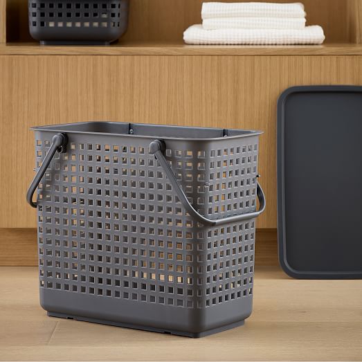 Stackable Plastic Baskets w/ Lid | West Elm