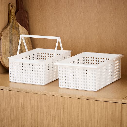Stackable Plastic Baskets - Set of 2 | West Elm